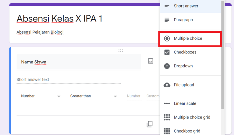 Cara Membuat Absensi di Google Form - Quipper Blog