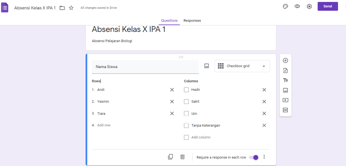 Cara Membuat Absensi di Google Form - Quipper Blog